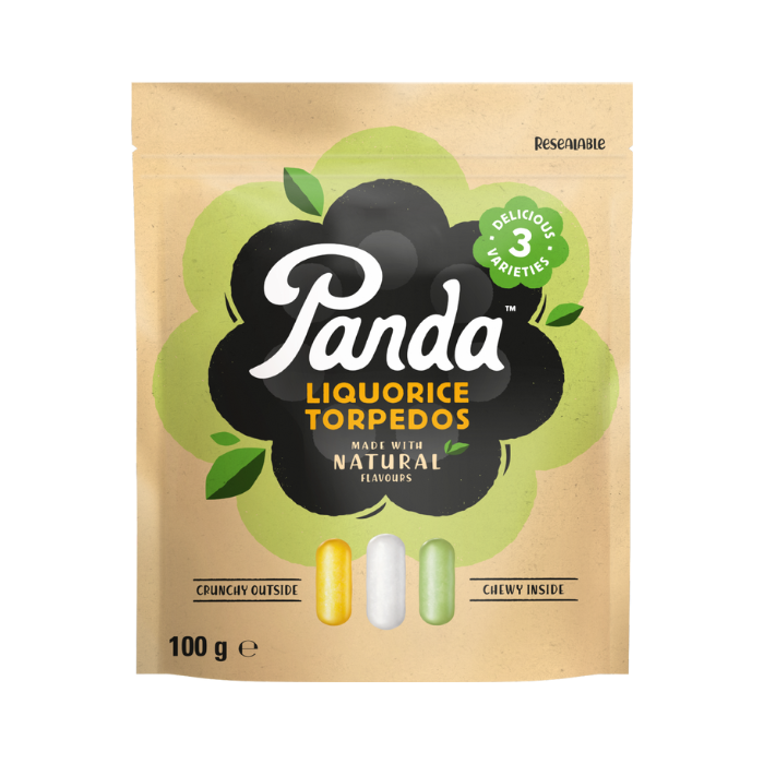 Panda Natural Liquorice Torpedos 100g x 18 – JSO Wholesale